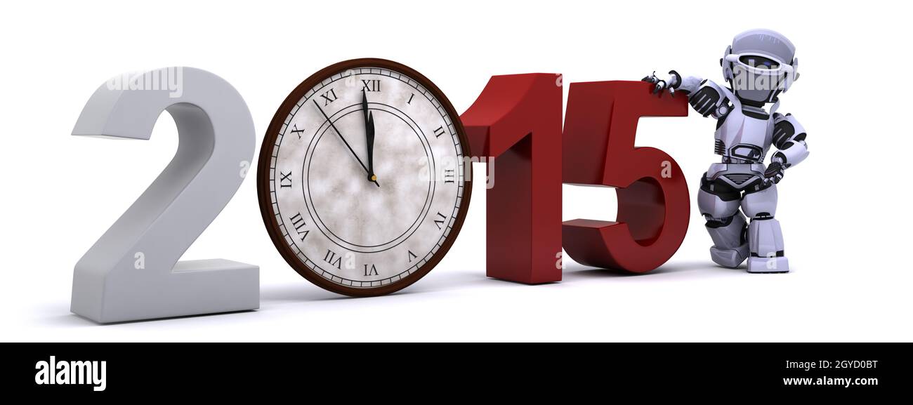 Robot clock Cut Out Stock Images & Pictures - Alamy