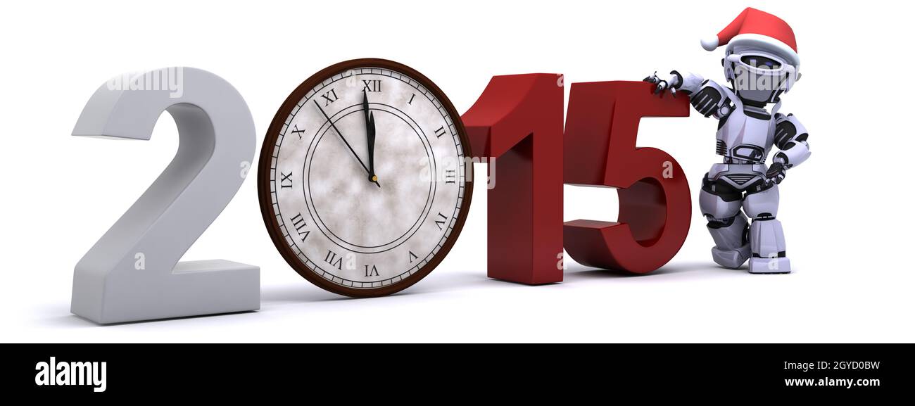 Robot clock Cut Out Stock Images & Pictures - Alamy