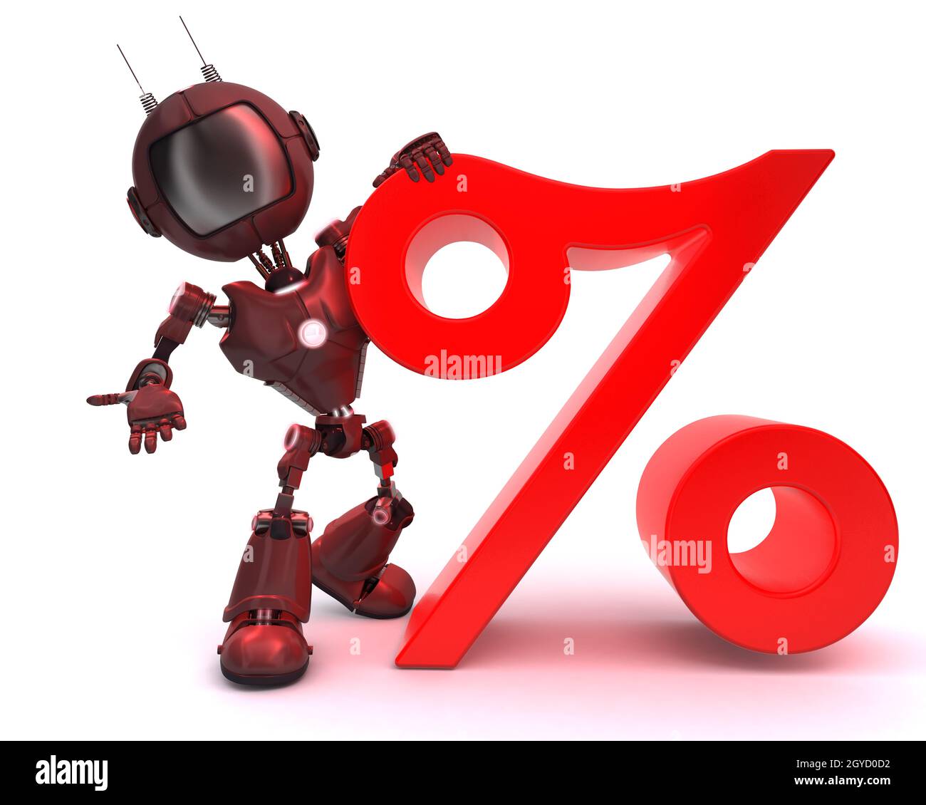 3D Render of an Android with percentage symbol Stock Photo - Alamy