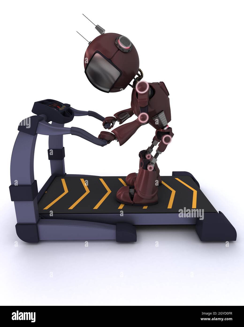 Man gym running machine Cut Out Stock Images & Pictures - Alamy