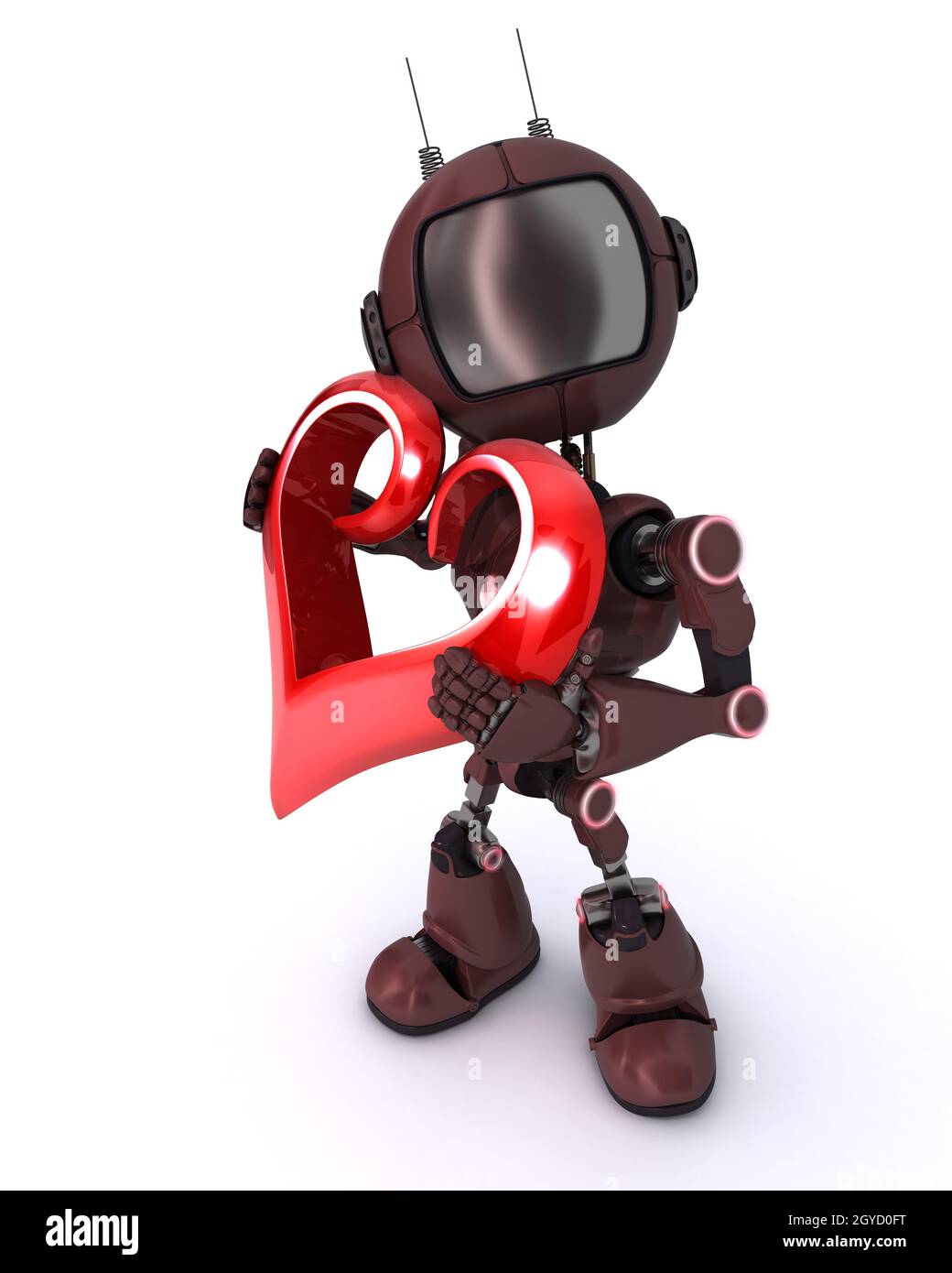 3D Render of an Android with Heart Stock Photo - Alamy