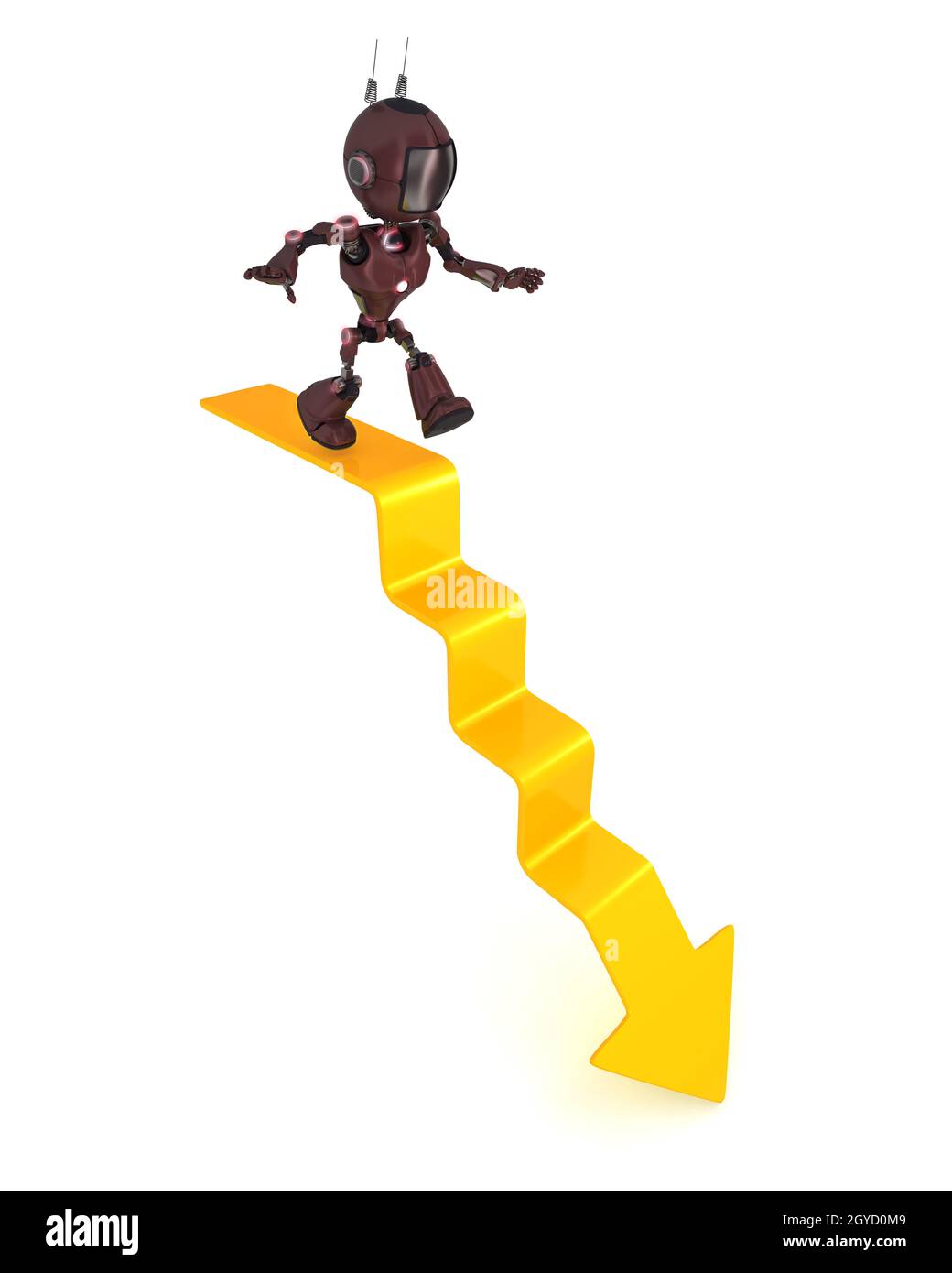 3D Render of an Android on a graph Stock Photo - Alamy