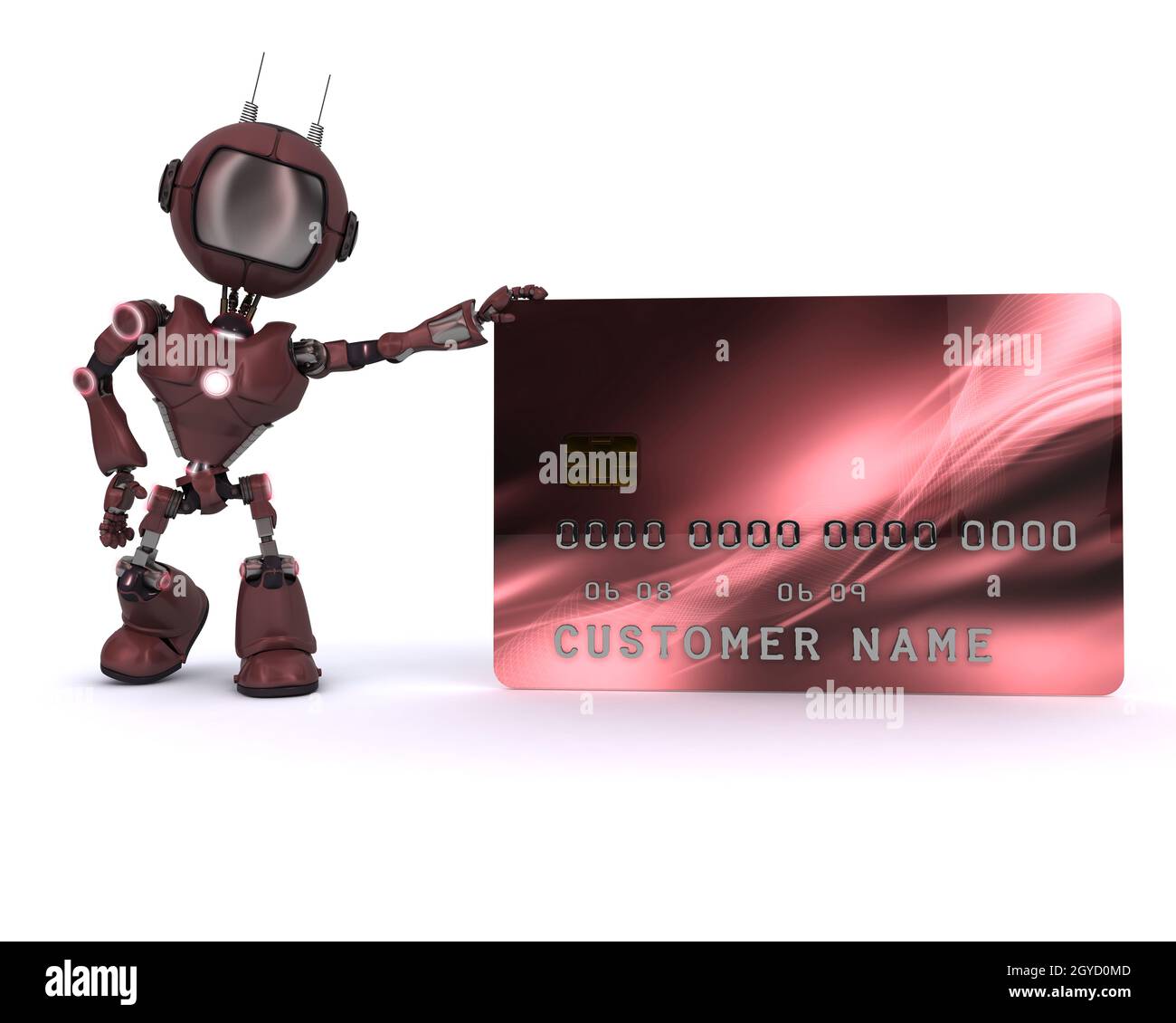 3D Render of an Android with credit card Stock Photo - Alamy