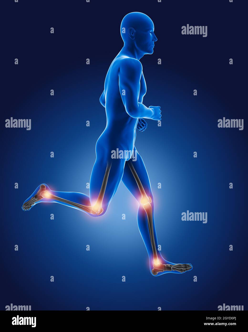 3D running medical man Stock Photo - Alamy