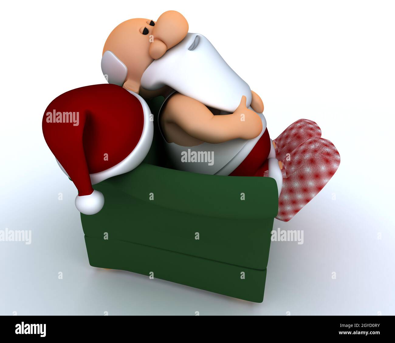 3D Render of Santa having a day off Stock Photo - Alamy