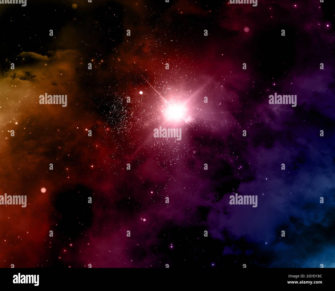 Space themed background with nebula and stars Stock Photo - Alamy