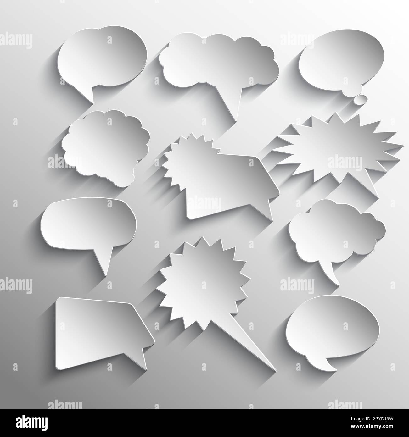 Speech bubbles various shapes hi-res stock photography and images - Alamy