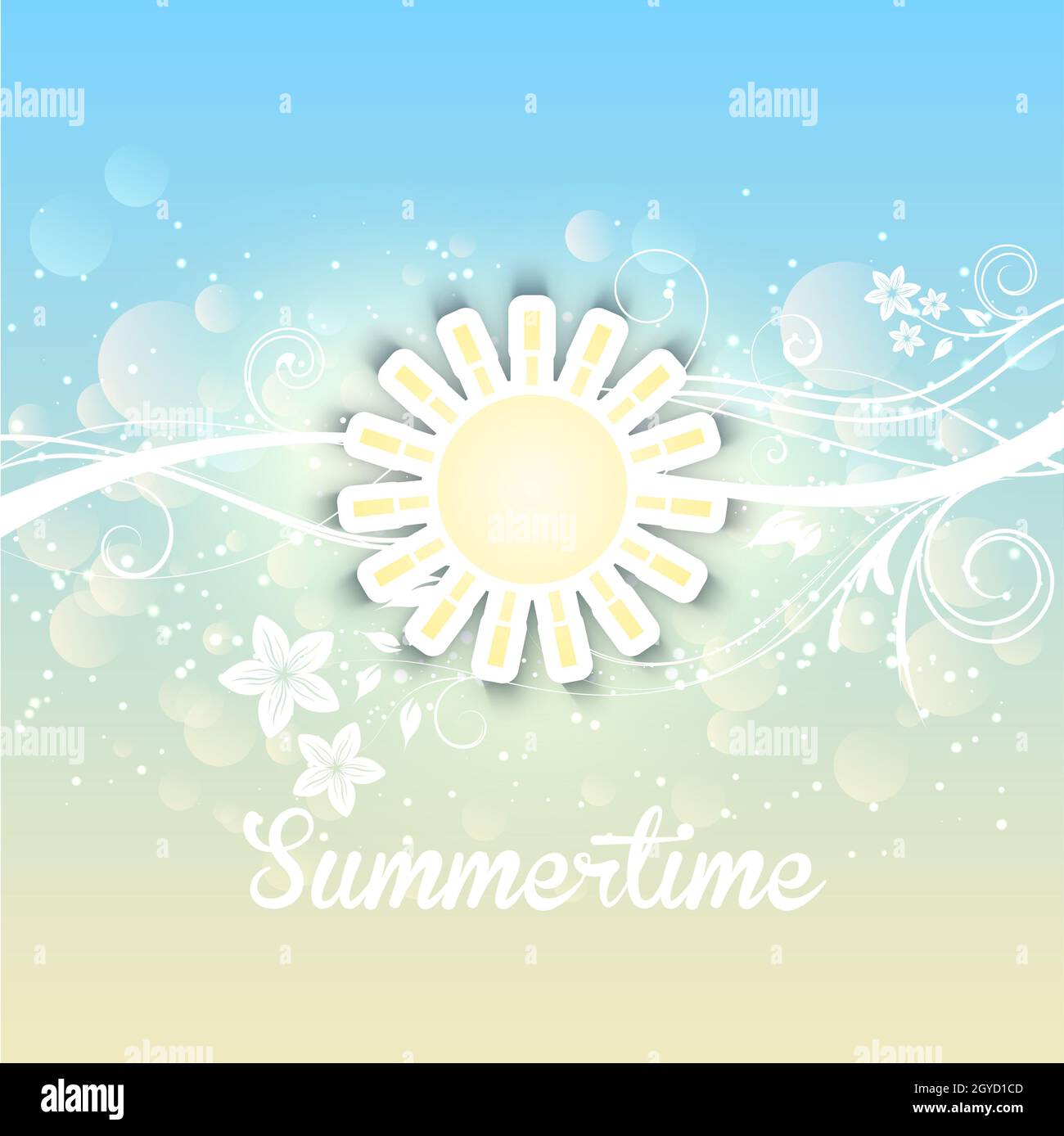 Decorative background with a summery floral design Stock Photo - Alamy