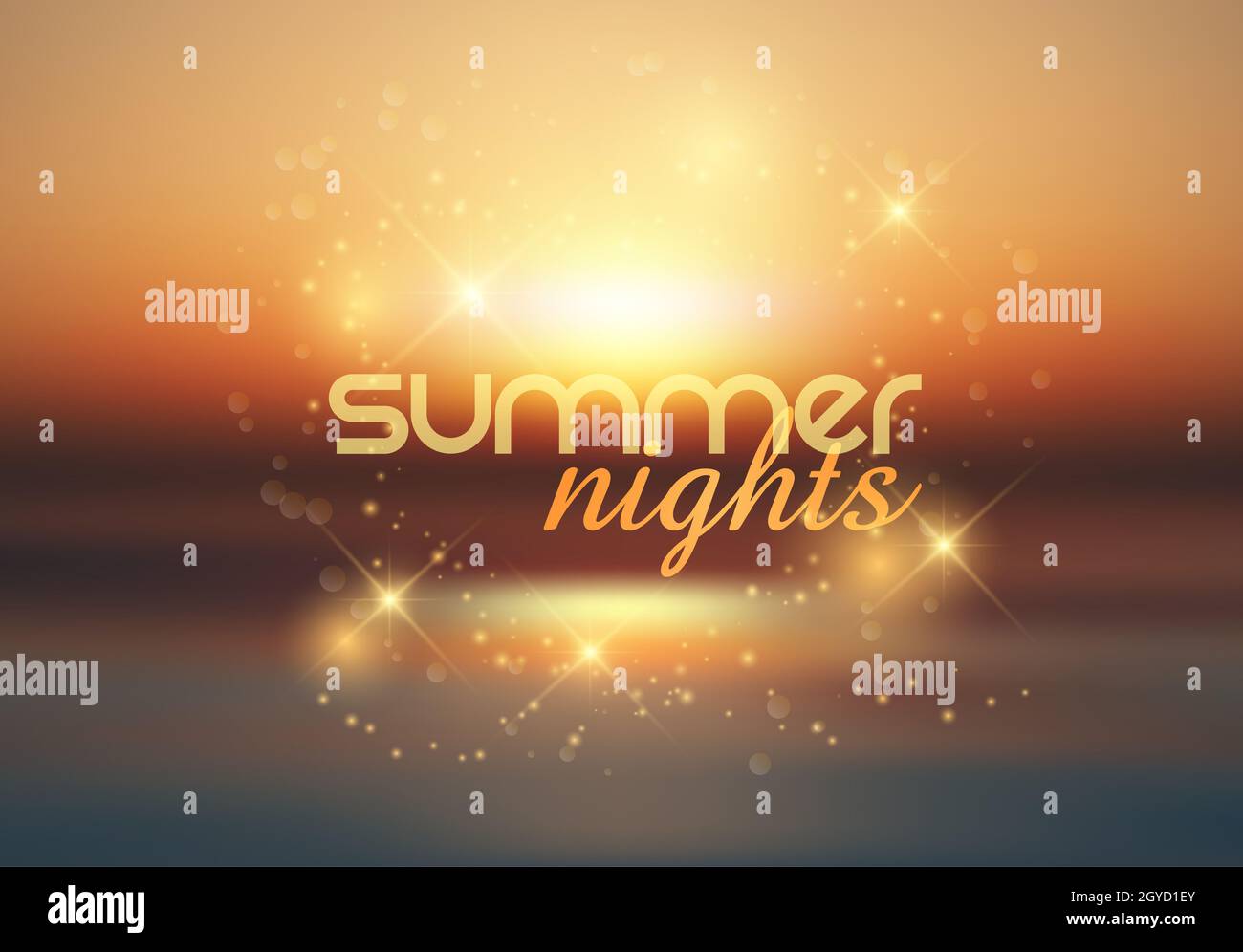 Abstract summer background with a sunset design Stock Photo - Alamy