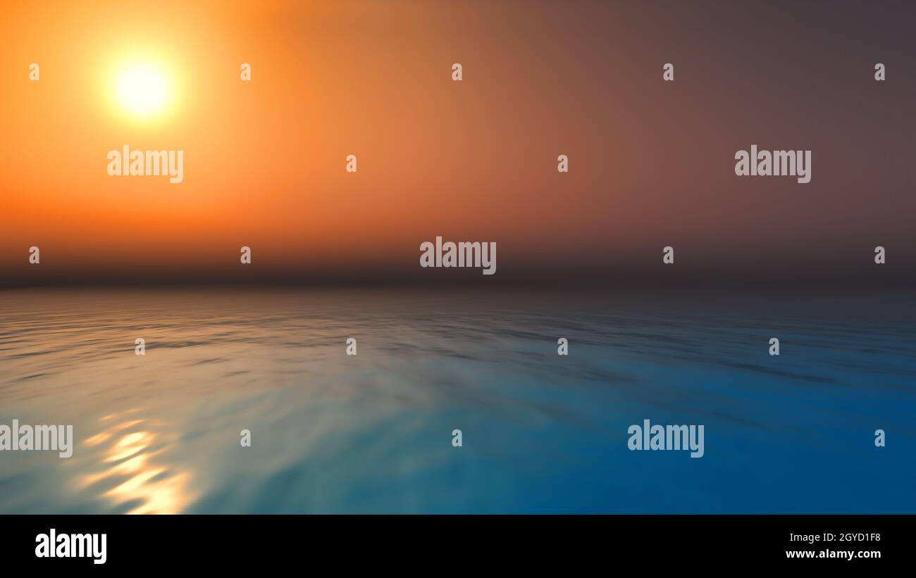 3d render sun setting hi-res stock photography and images - Alamy
