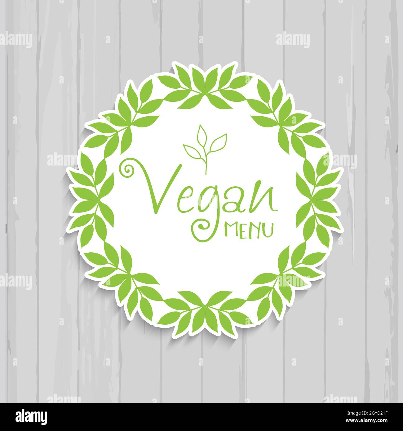 Decorative vegan menu design with a wooden texture background Stock ...