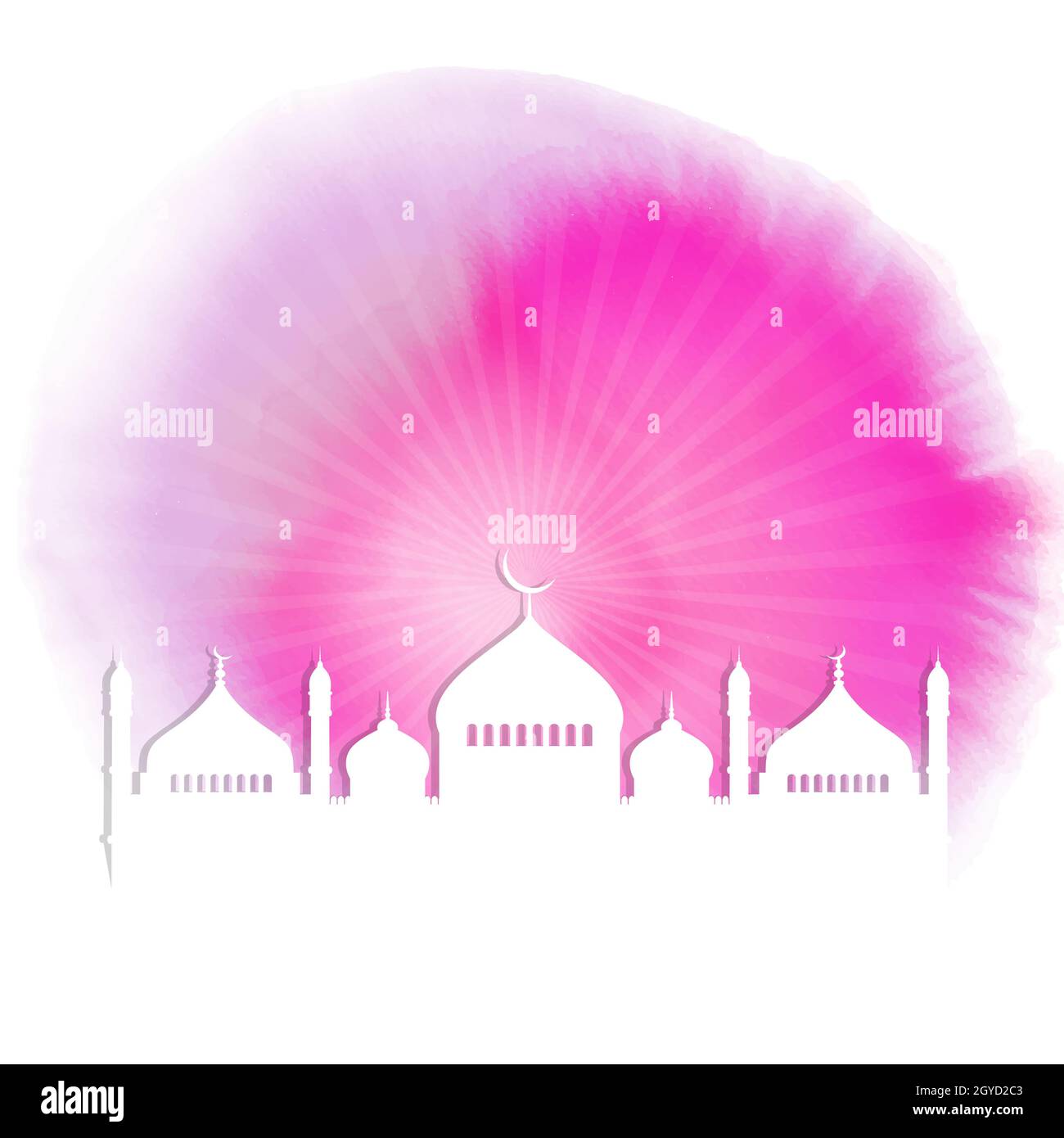 Ramadan background with silhouettes of mosque on watercolour texture ...