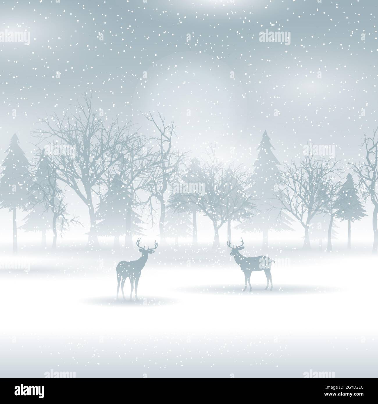 Vector christmas deer silhouettes hi-res stock photography and images ...
