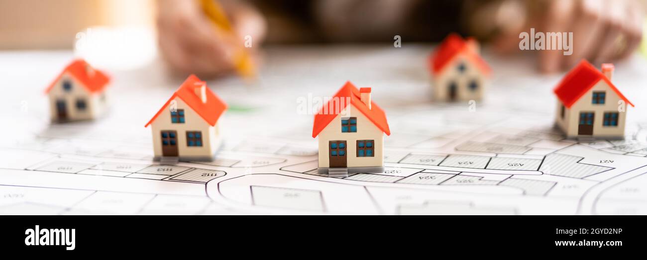 Land Development Map. Developer With Project Plot Stock Photo - Alamy