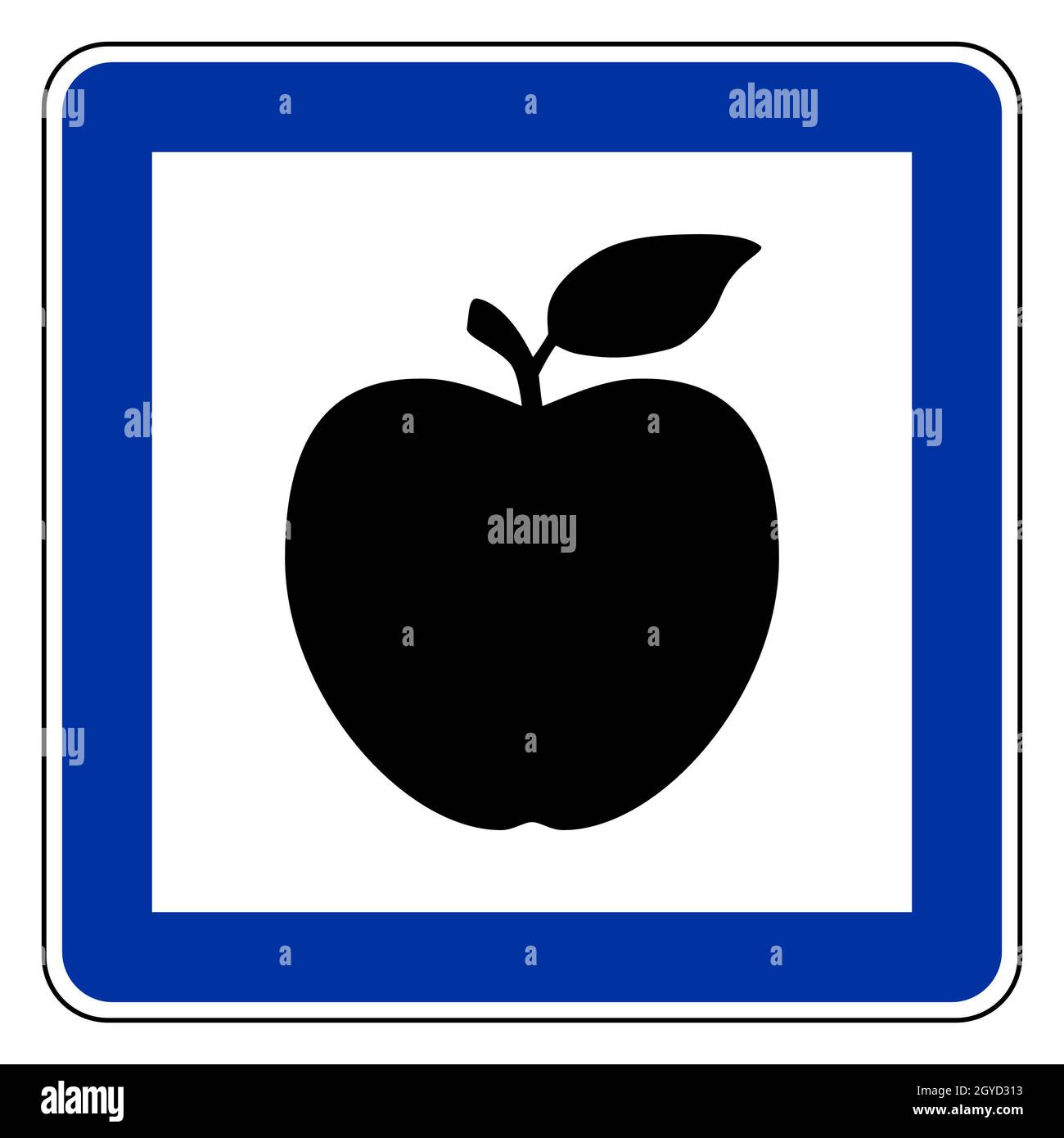 Apple and road sign Stock Photo - Alamy