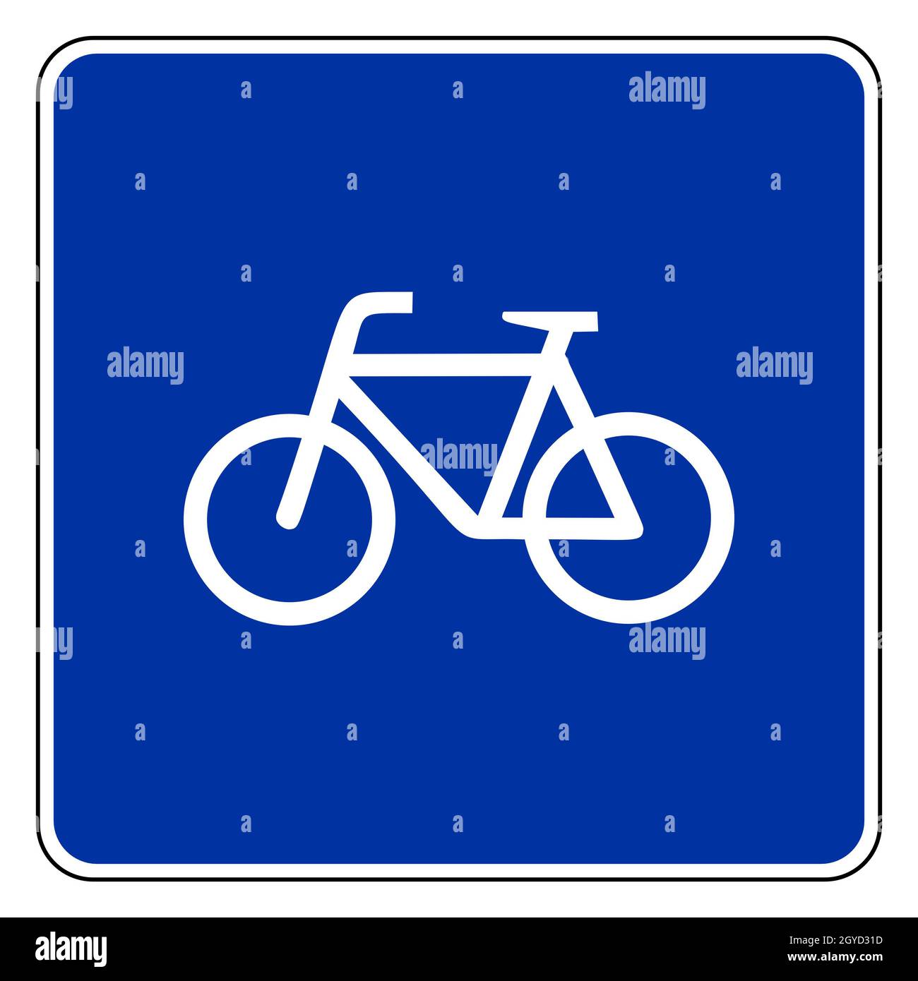 Bicycle and road sign Stock Photo - Alamy
