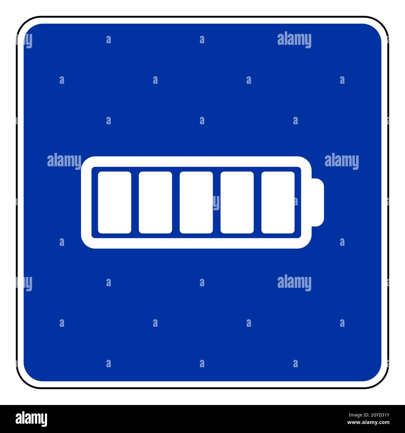 Battery and road sign Stock Photo - Alamy