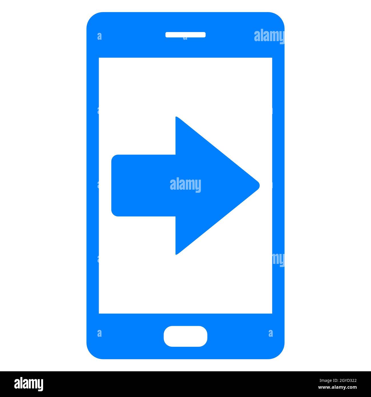 Right arrow and smartphone Stock Photo - Alamy