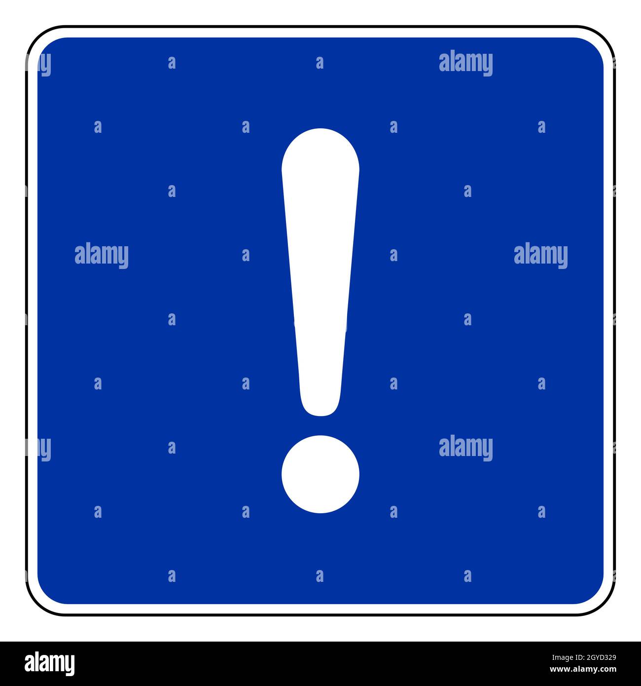 Exclamation mark and road sign Stock Photo - Alamy