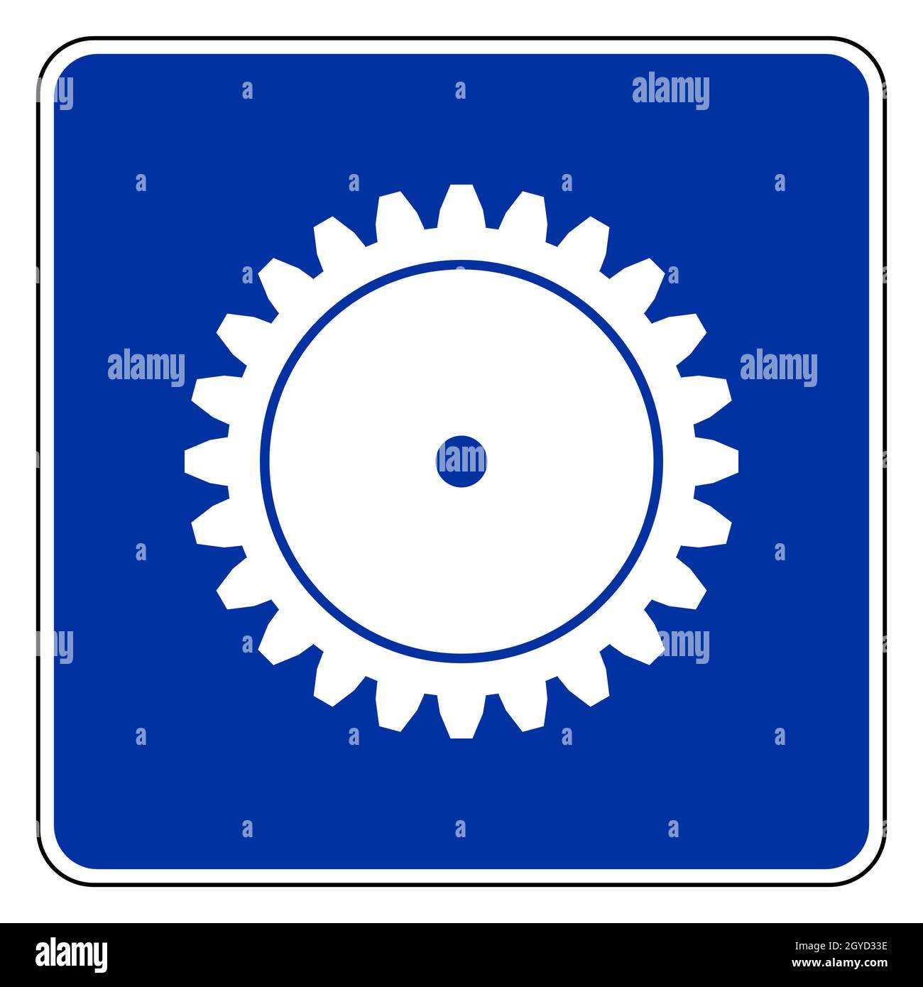 Gear and road sign Stock Photo - Alamy