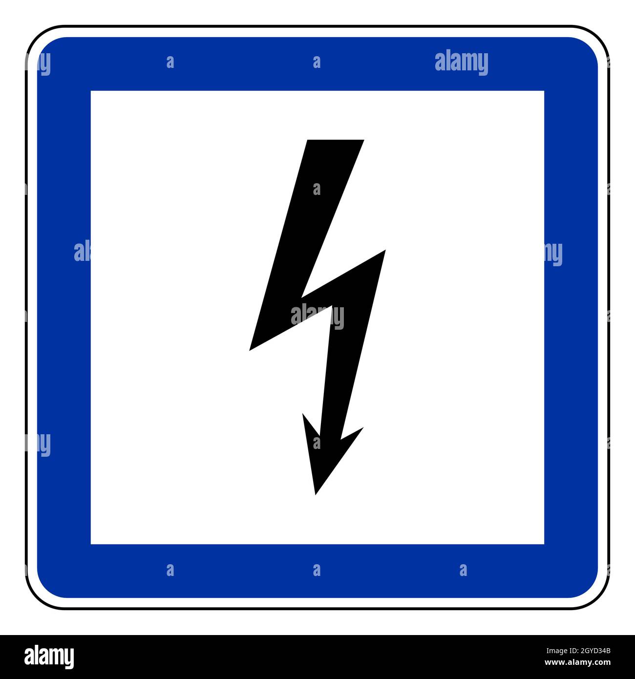 Lightning and road sign Stock Photo - Alamy