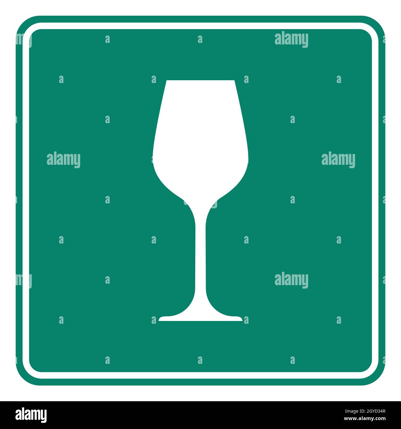 Wine glass and road sign Stock Photo - Alamy