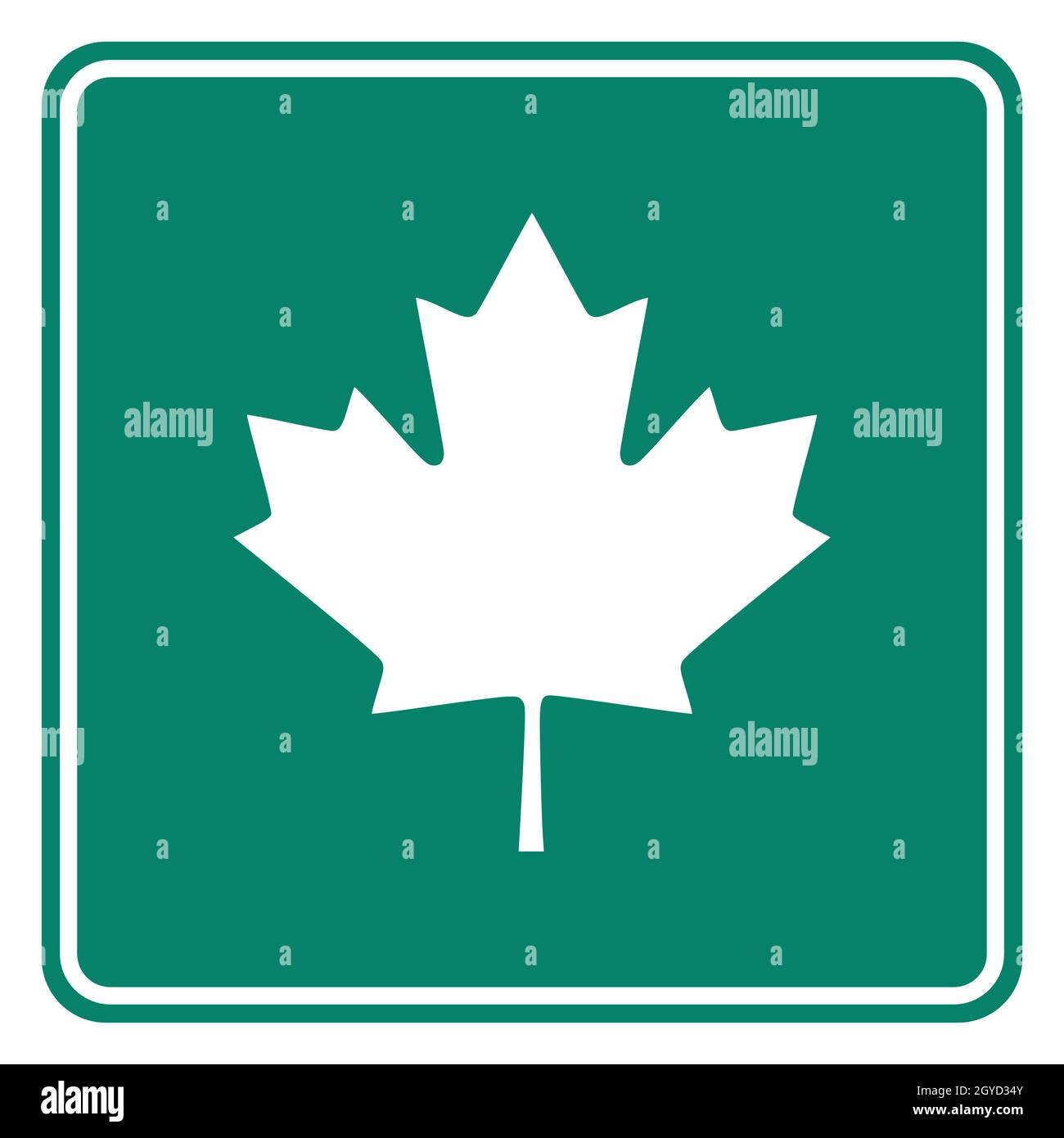 Maple leaf and road sign Stock Photo - Alamy