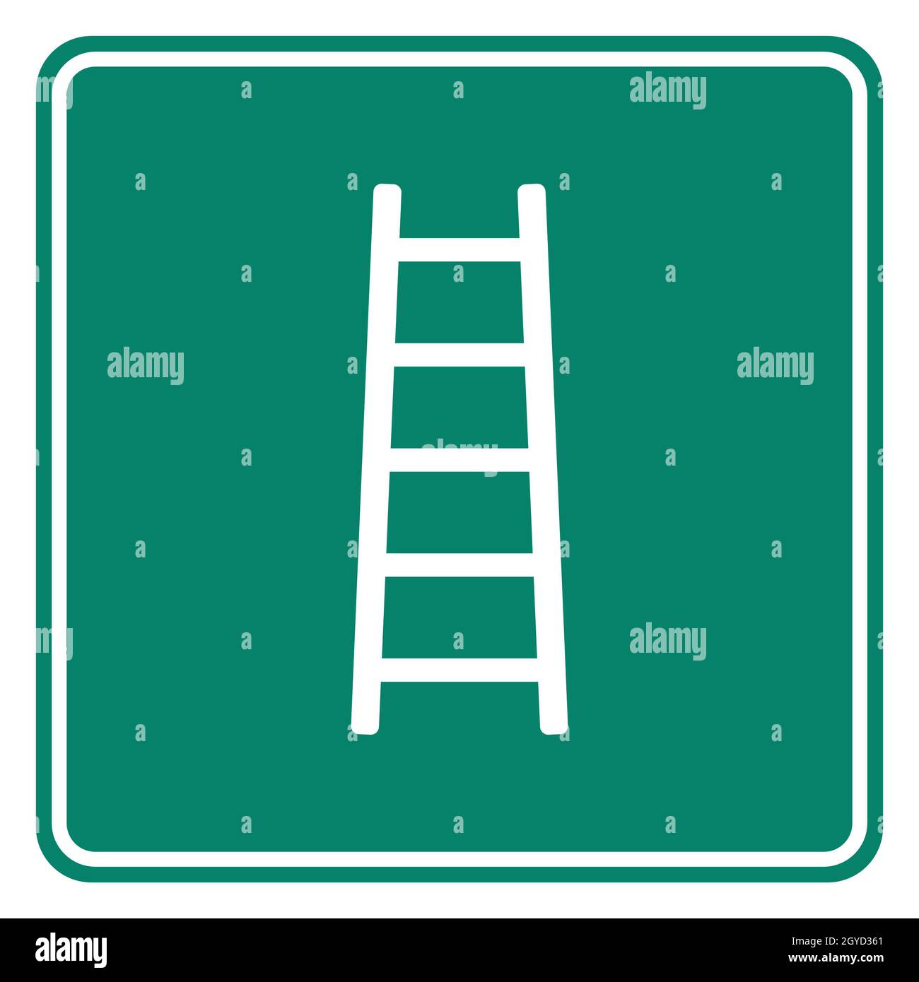 Ladder and road sign Stock Photo - Alamy