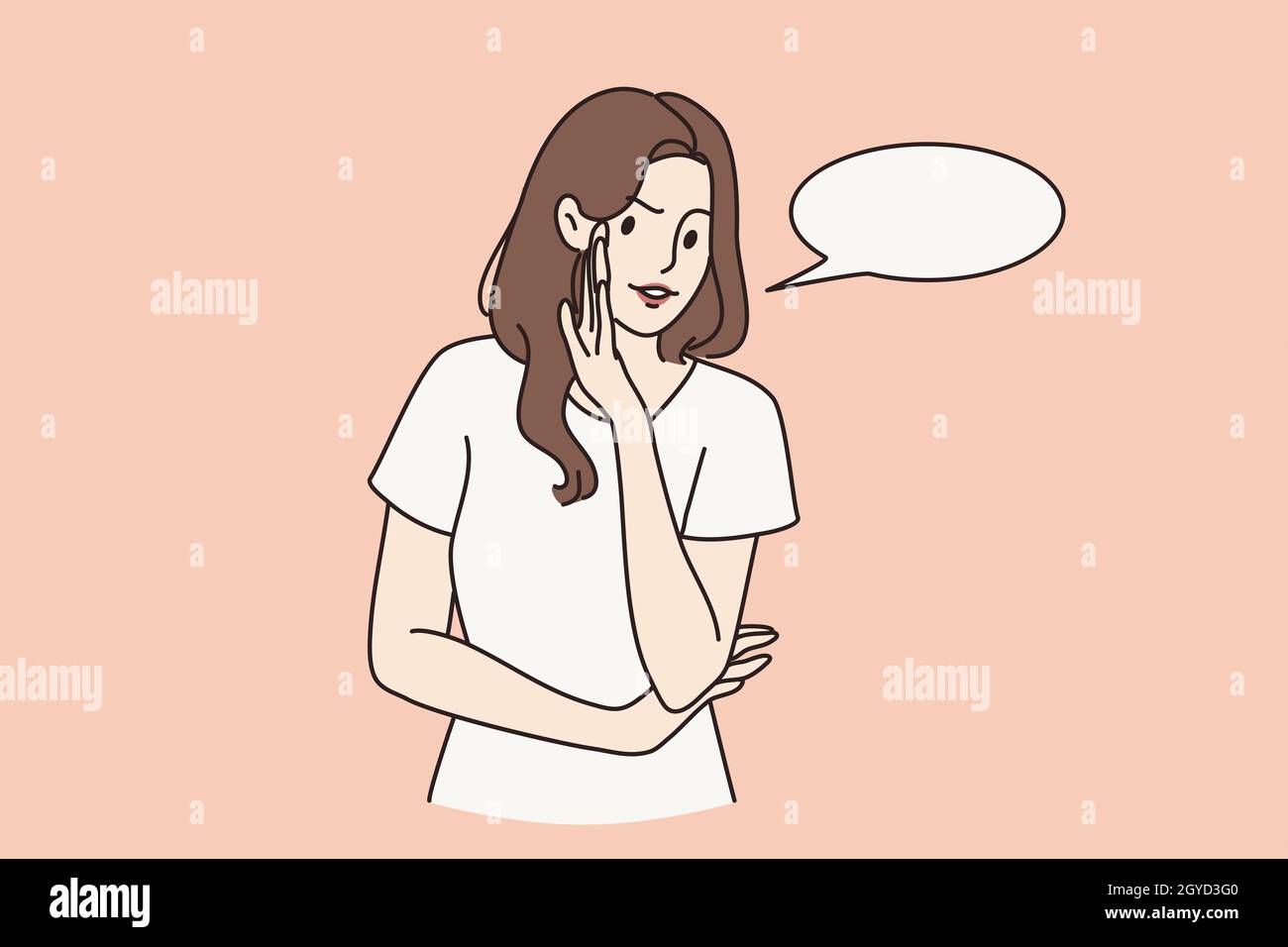Vector cartoon girl speaking hi-res stock photography and images - Alamy
