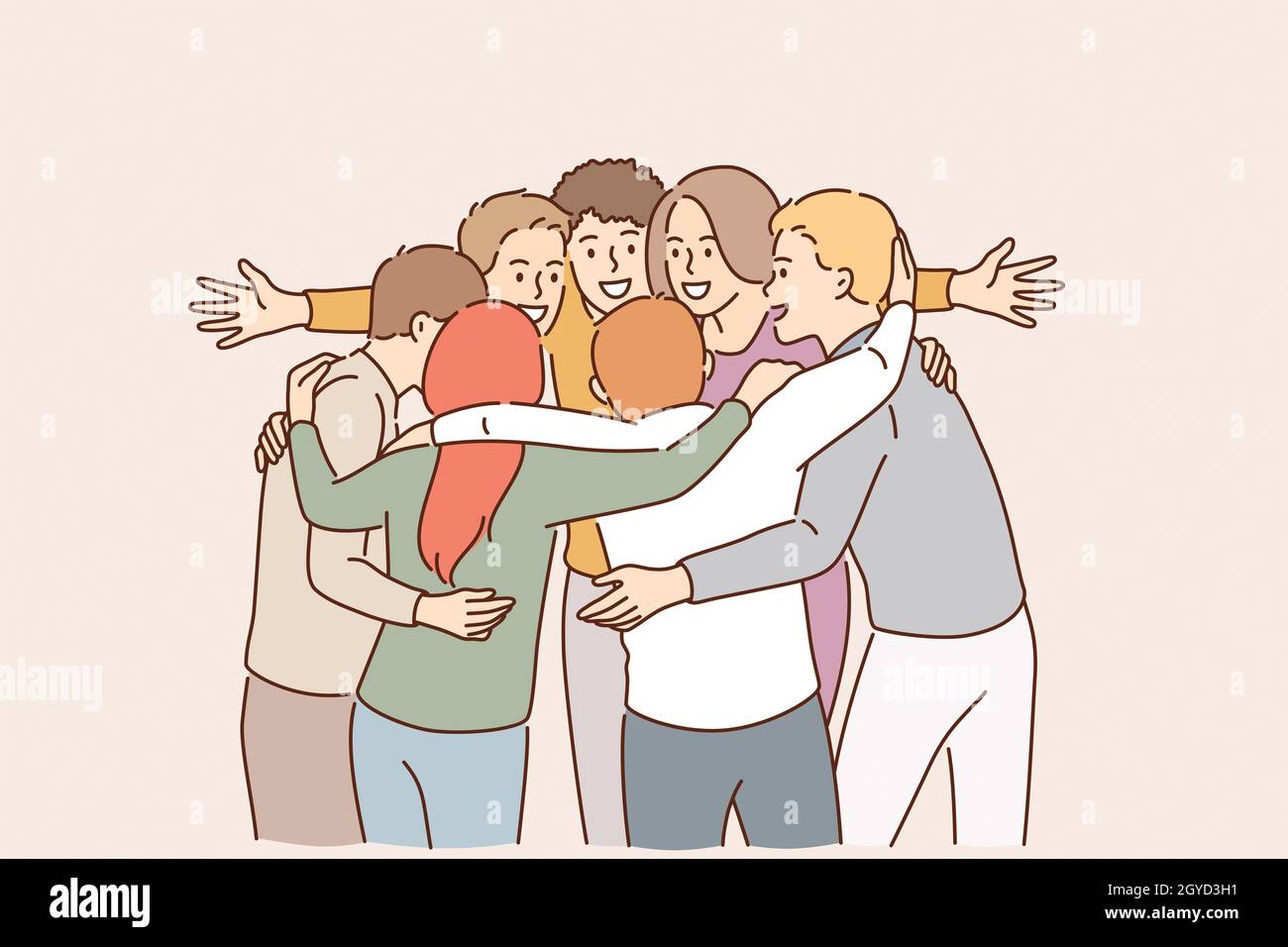 Team, leadership, win concept. Group of young smiling people business ...