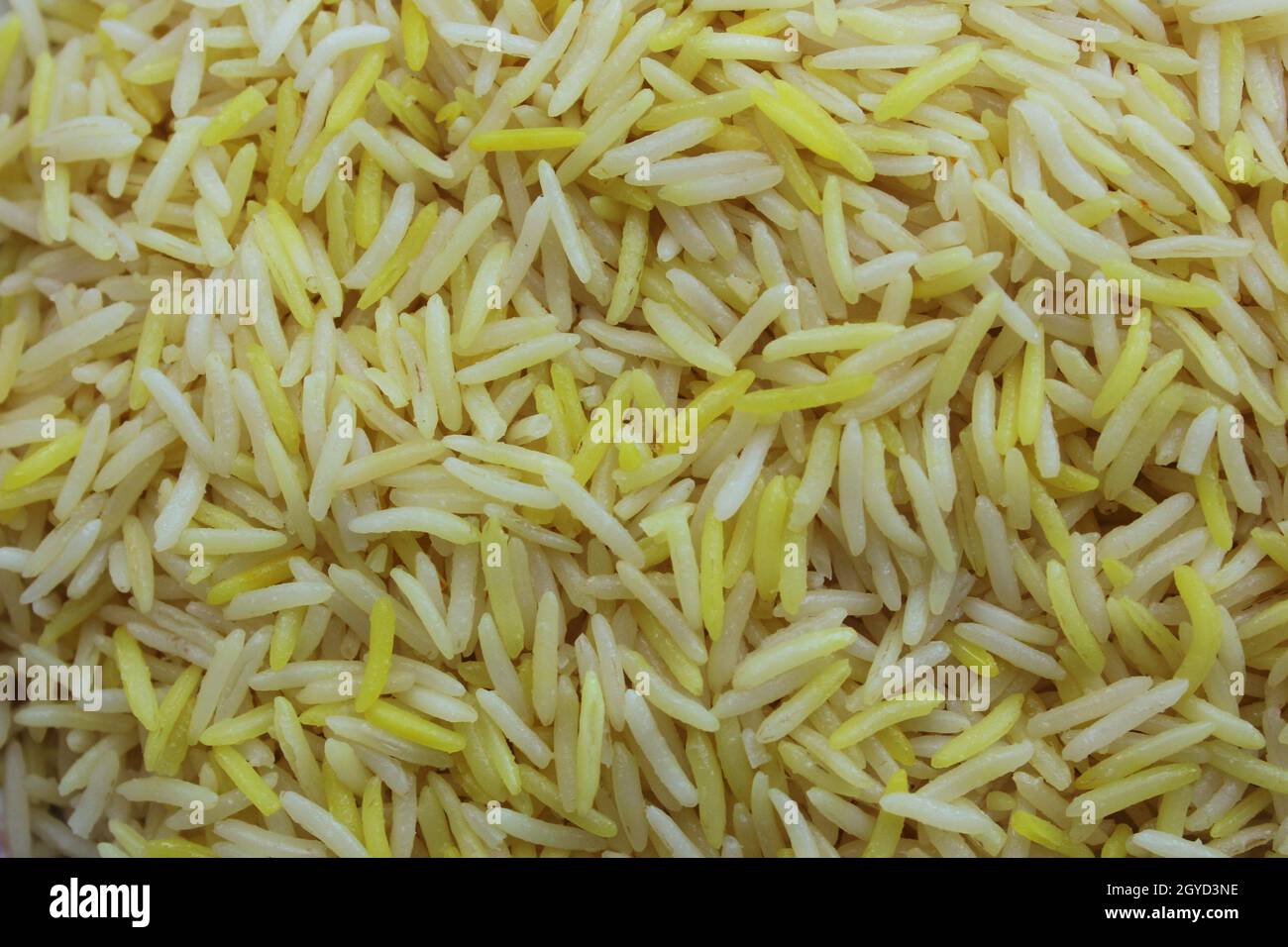 Long Grain Saffron Basmati Rice Stock Photo - Alamy