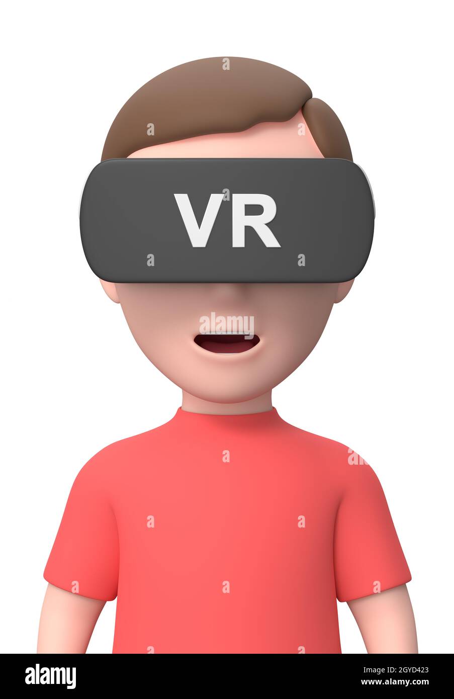 Portrait of Amazed Young Kid Wearing a VR Virtual Reality Headset. 3D ...