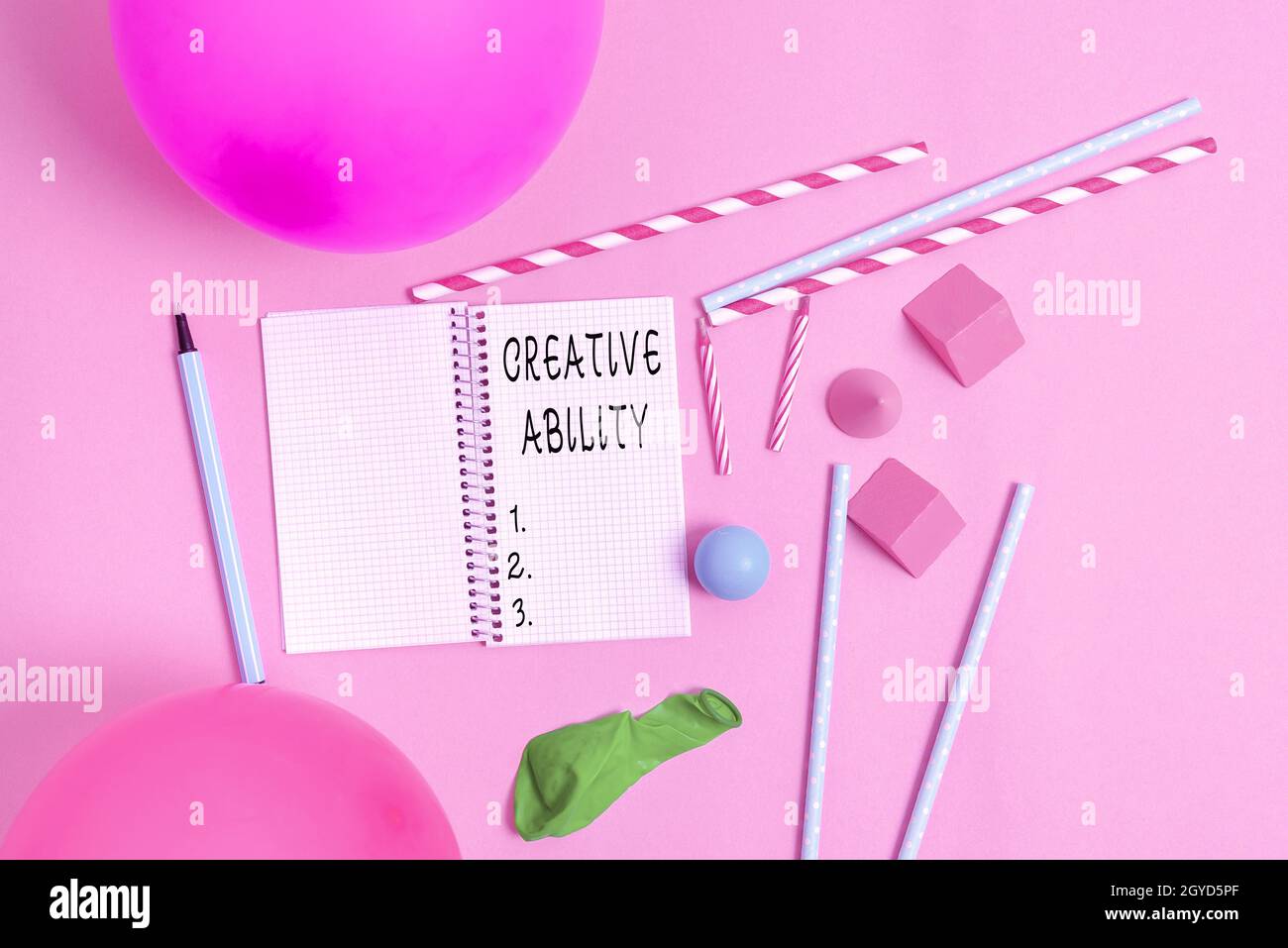 Hand writing sign Creative Ability, Business concept able to function ...