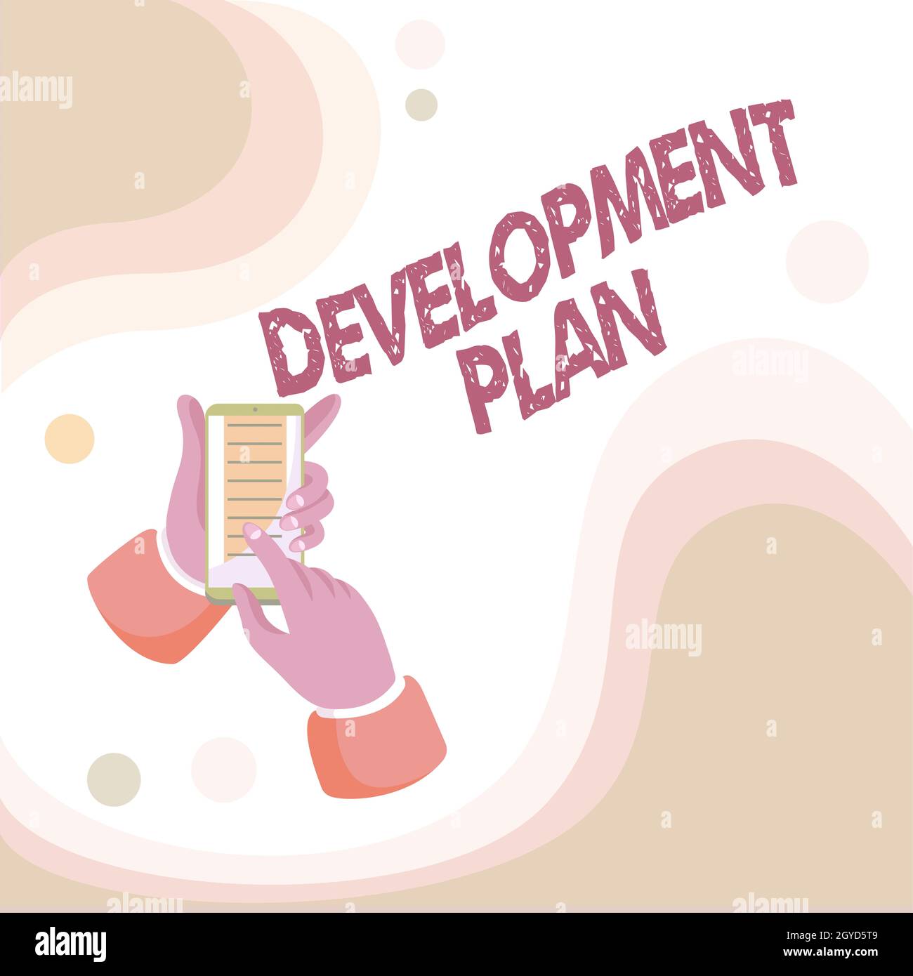 Text showing inspiration Development Plan, Word for the planning of the ...