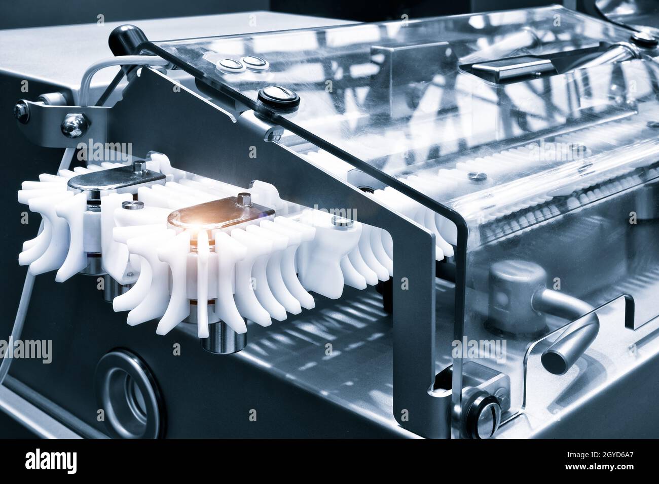 Production line conveyor for food packaging Stock Photo - Alamy