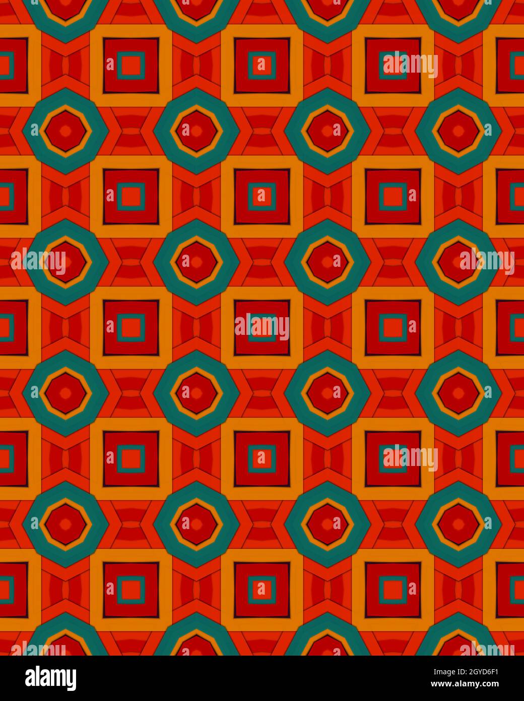 A Vertical red and green background with patterned shapes Stock Photo ...