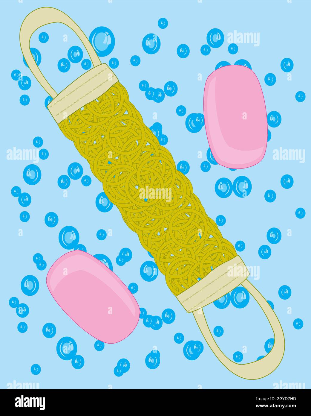 Wisp of bast and soap for washing the body Stock Photo - Alamy