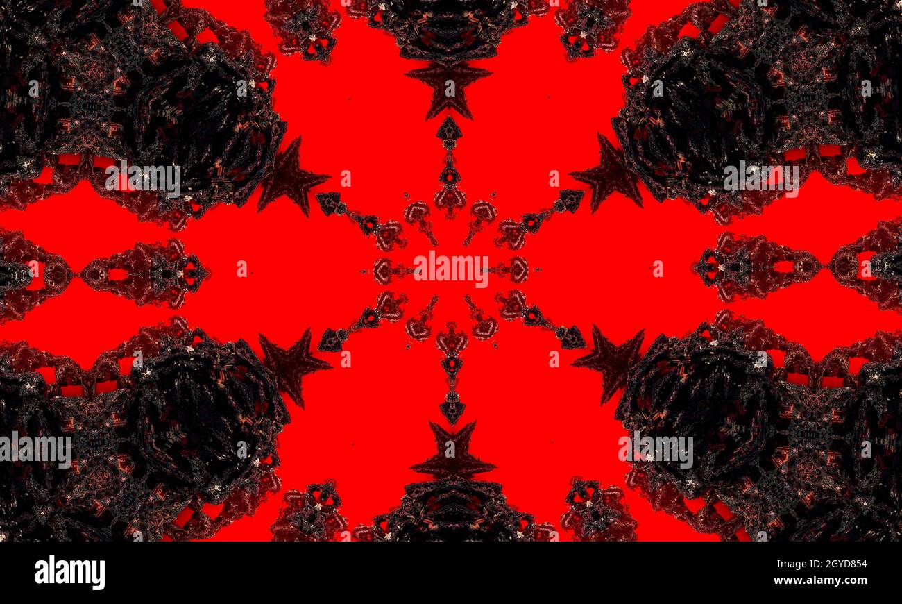 Digital visualization of a vampire sign. Bloody kaleidoscope Stock ...