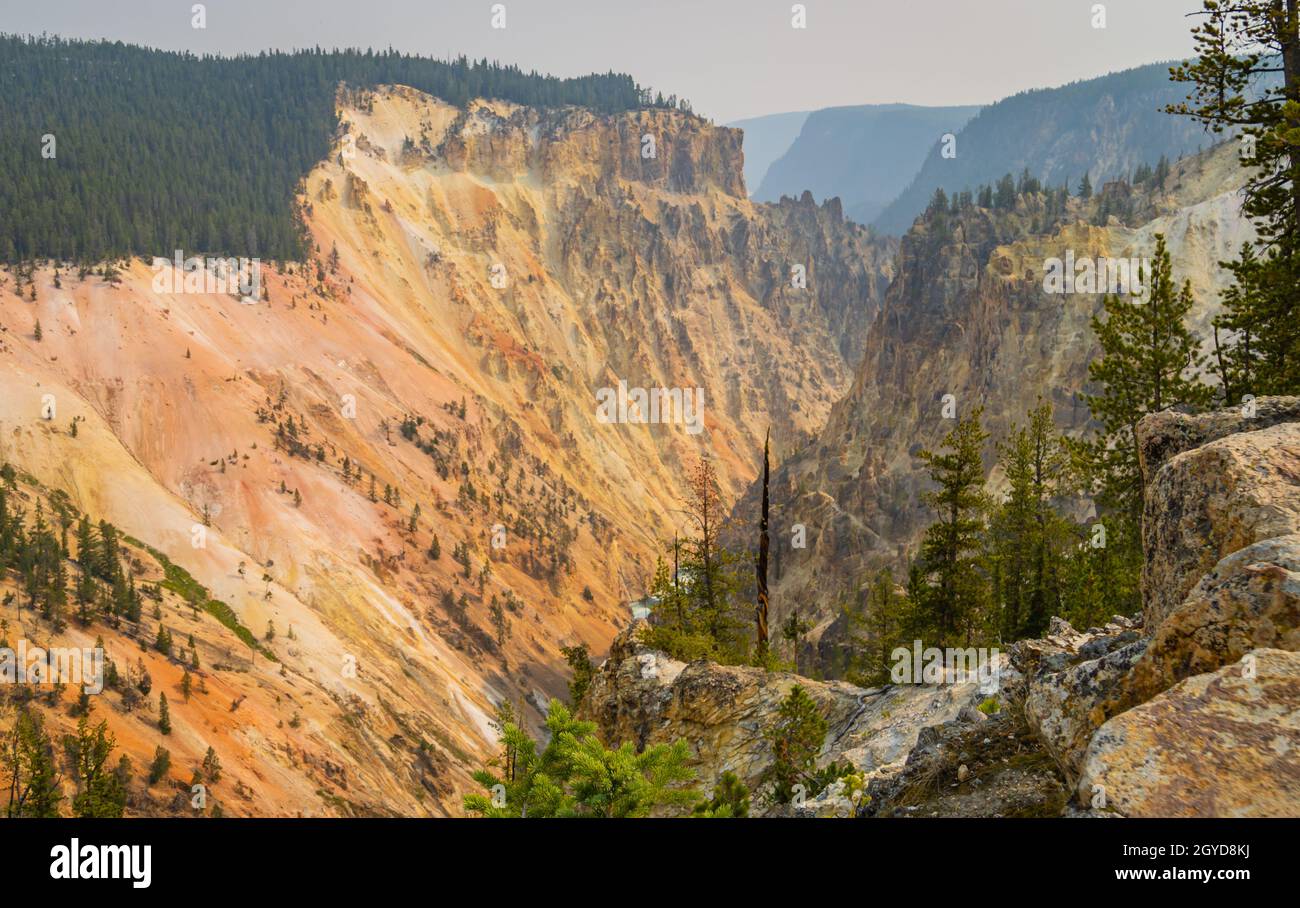 view from Artist Point of the Grand Canyon of the Yellowstone River ...