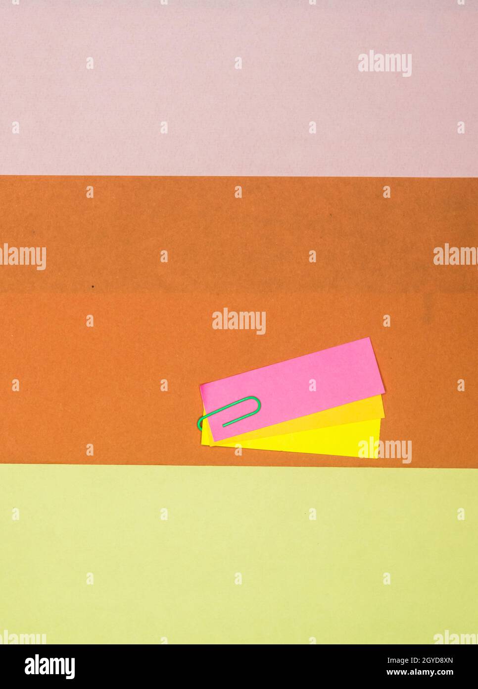Paper clip Attachment on Kraft paper. Abstract background color art ...