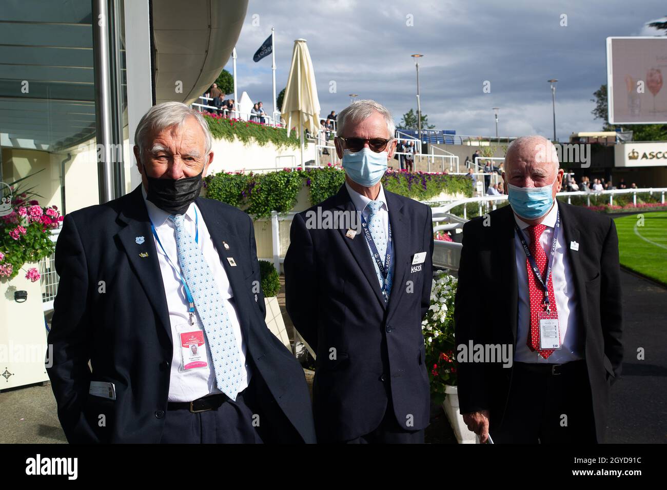 Ascot, Berkshire, UK. 1st October, 2021. Stewards in the Parade Ring at ...