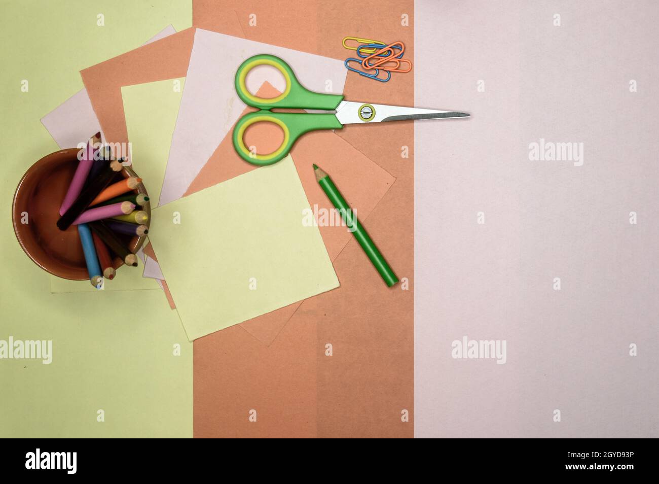 Colour paper, scissors, school stationery supplies, pencils, paint, and ...