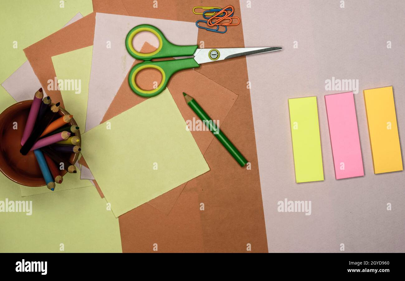 Set of tools for Scrapbook Artist and Paper Crafter. Colour paper ...