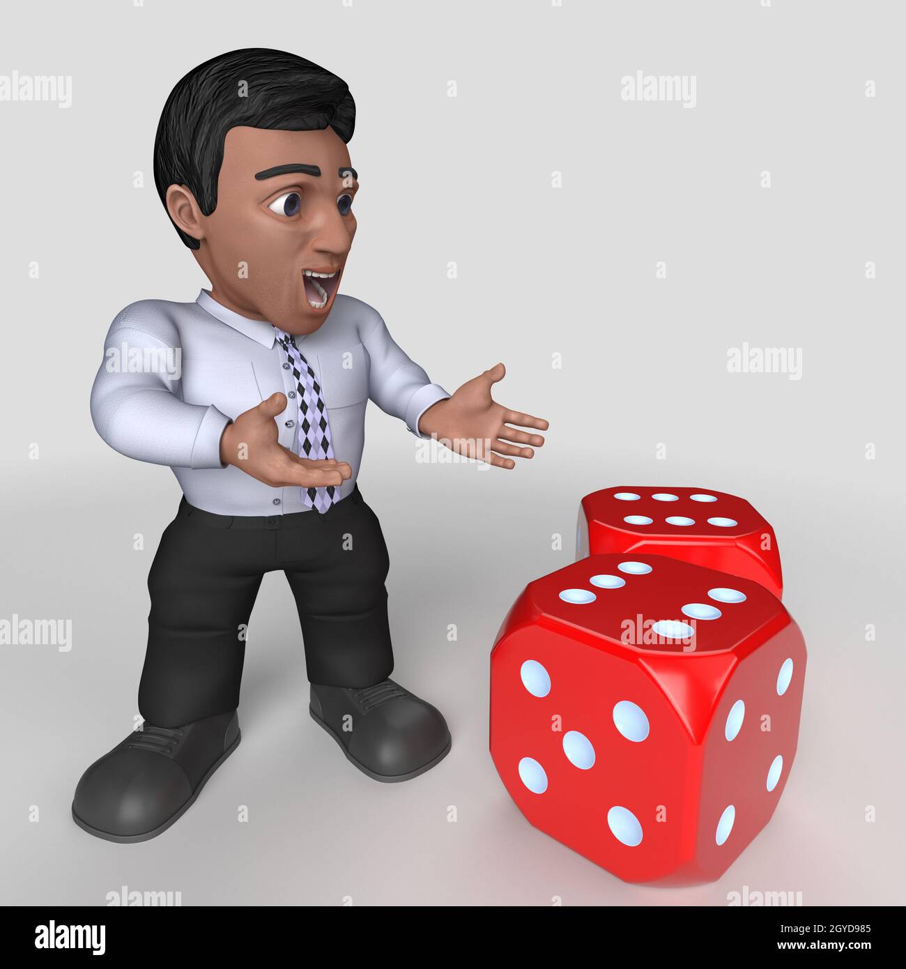 3D Render of Cartoon Business Character Stock Photo - Alamy