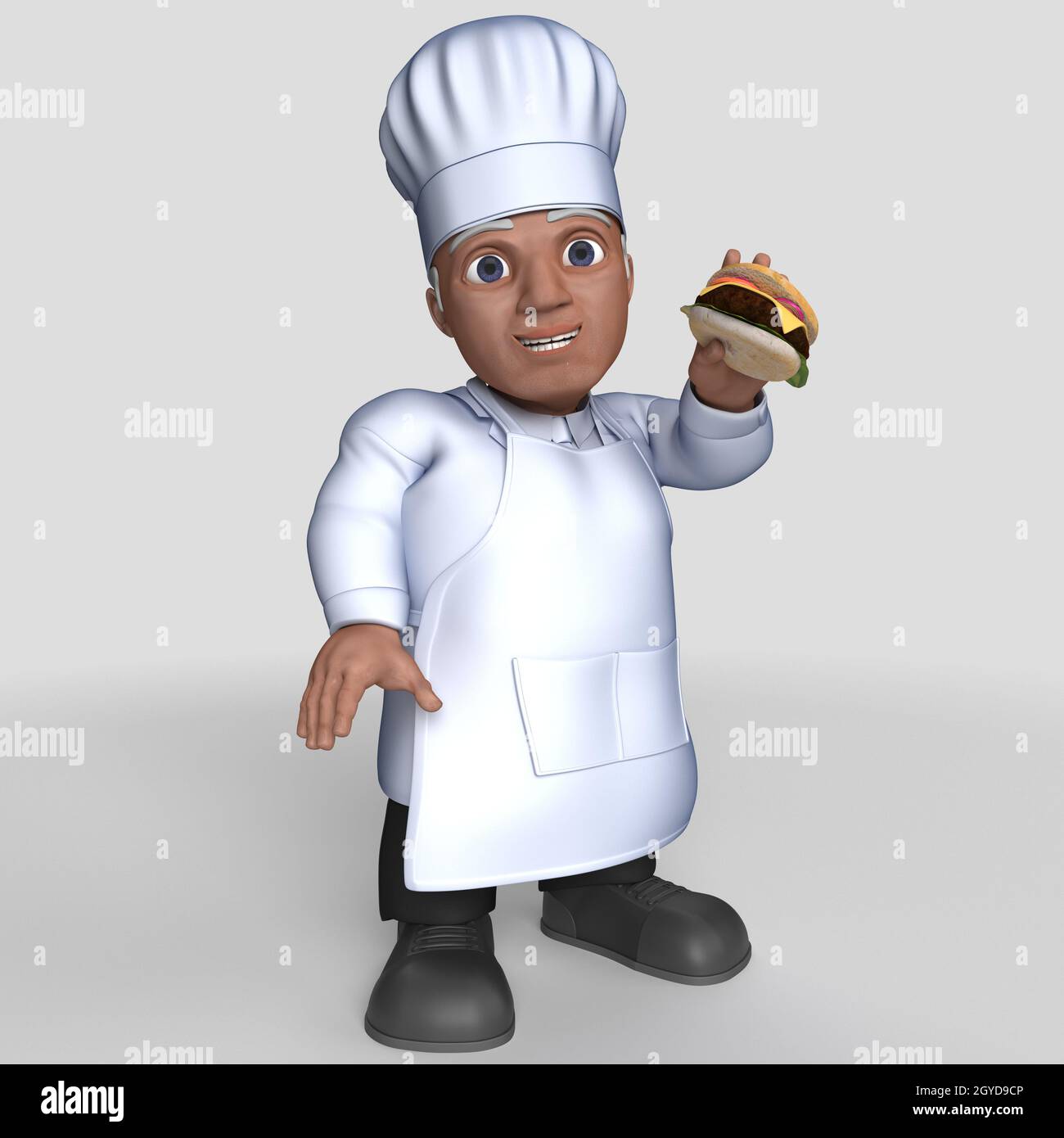 3D Render of Cartoon Baker Character Stock Photo - Alamy
