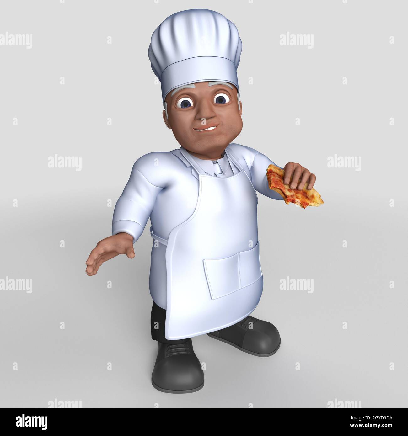 3D Render of Cartoon Baker Character Stock Photo - Alamy