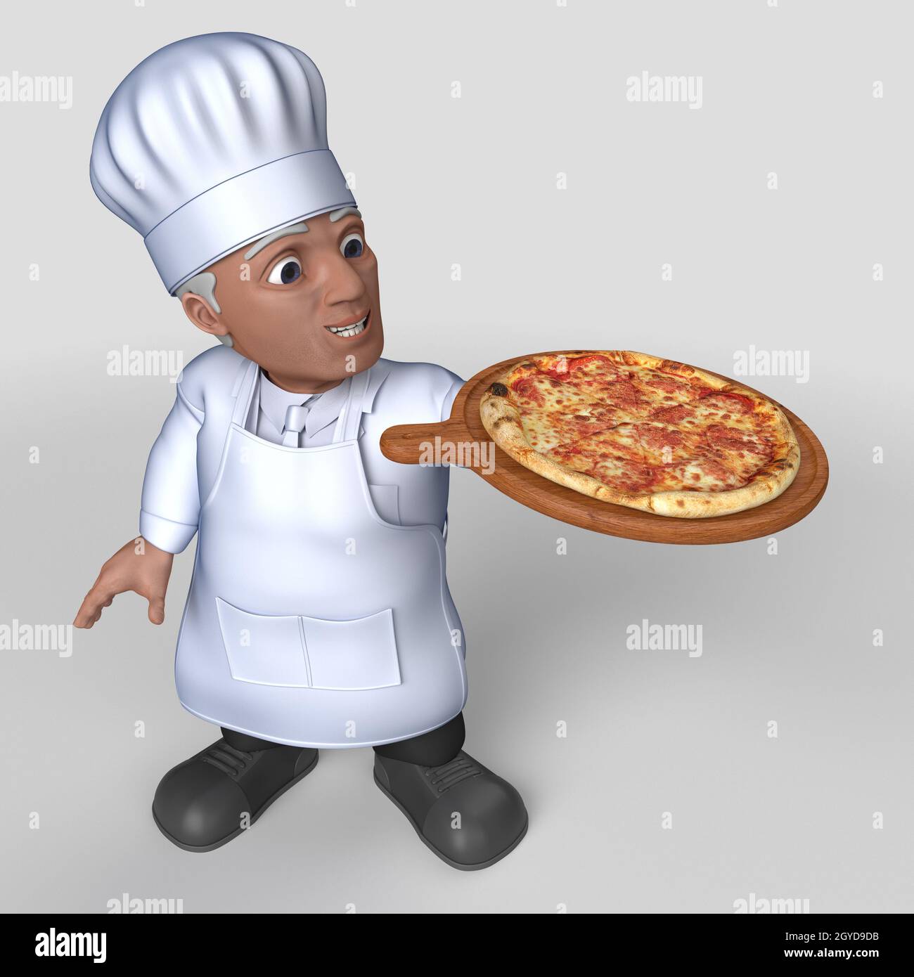 3D Render of Cartoon Baker Character Stock Photo - Alamy