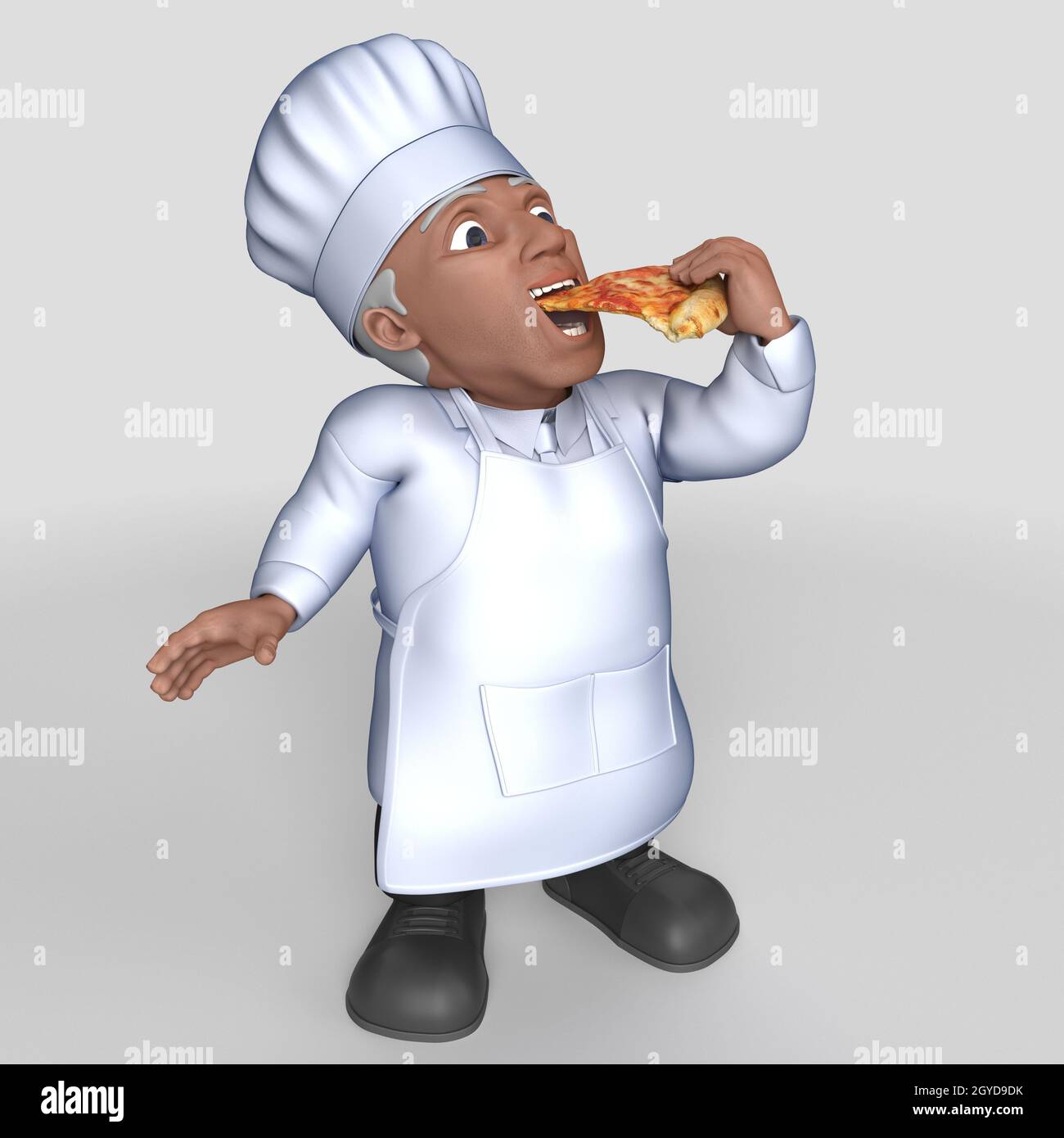 3D Render of Cartoon Baker Character Stock Photo - Alamy