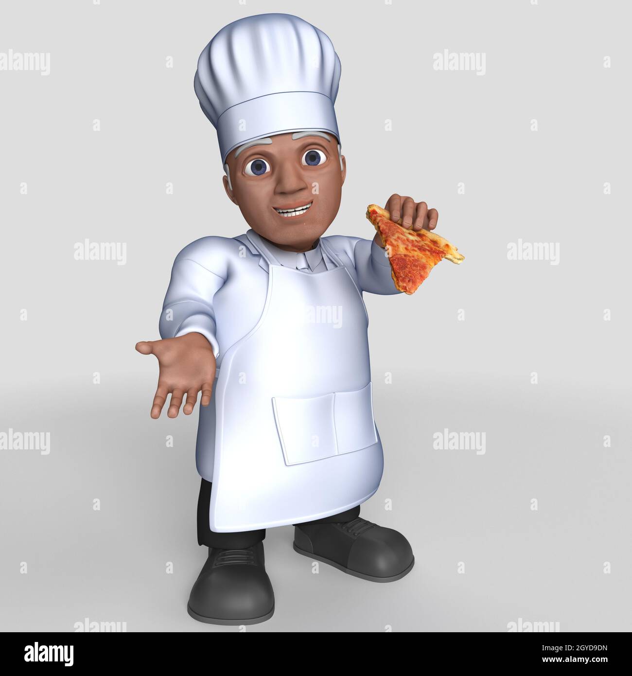 3D Render of Cartoon Baker Character Stock Photo - Alamy