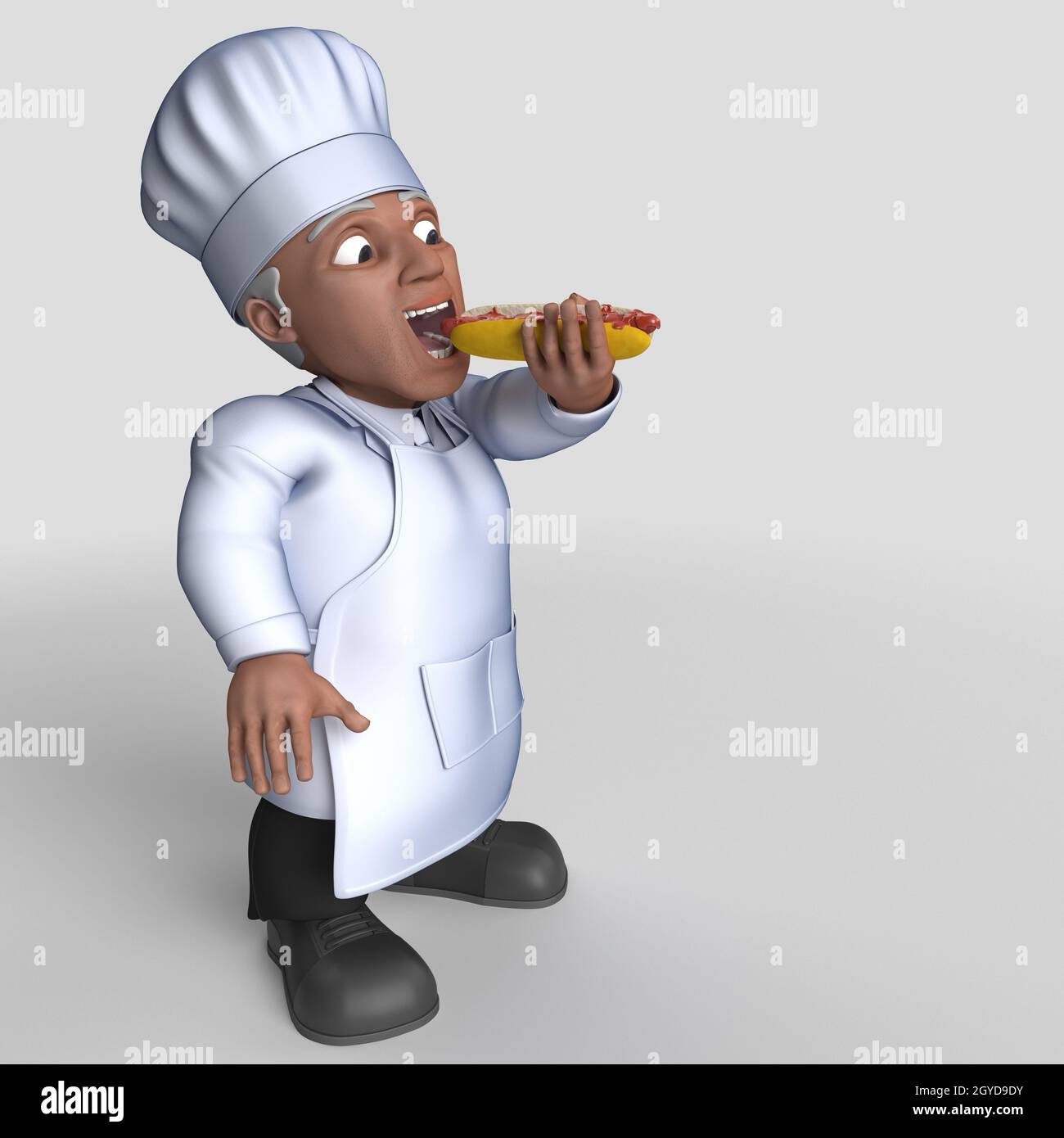 3D Render of Cartoon Baker Character Stock Photo - Alamy